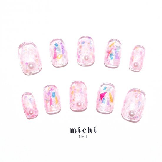 [商品説明]キラキラと光る甘いガーリーネイルです。