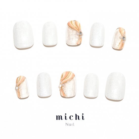 [商品説明]結婚式で新婦さんが被るヴェールを意識して作ってみました。流れるようなデザインがポイントです。ドレスの色に合う優しいお色で仕上げてみました。