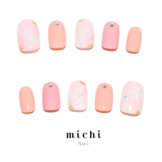 [商品説明]白い花びらをパウダーピンクとオレンジでほんのり色付けしたようなフラワーがポイントです。