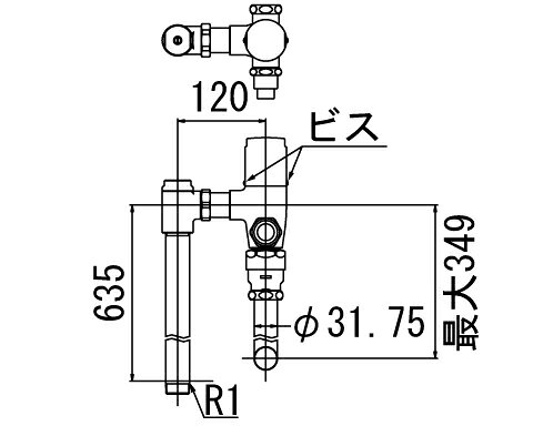 一般地/寒冷地：一般地・節水形配管サイズ：吐水タイプ：吐水口長さ：水栓取付穴：排水栓方式：備考：CF-T60型、定流量弁付、C-P13S用、押ボタン式、法務省仕様(本体化粧キャップビス止め)