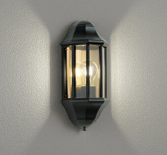 別売センサー対応 白熱灯器具40W相当 OG041685LC1 電球色 消費電力4.2W Ra80 ●LED電球フィラメント形 4.2W(E26) No.271G ●ルミダイカスト(黒色)●ポリカーボネート(ブラウンスモーク色) ●巾160...