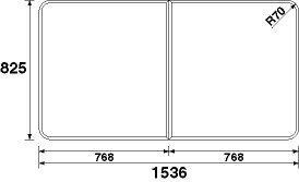 バスルーム＞風呂　組みフタ＜色＞ホワイト＜サイズ＞1536×825mm ※RL91058SC の後継品です。 材質・厚み・角の丸み具合が多少異なる場合がございます。