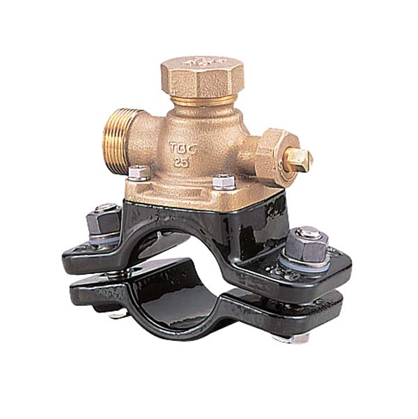 ボール式サドル付分水栓鋳鉄管用横浜市仕様です。水道本管を断水することなく給水管分岐工事が行えます。商品コード43240810品番75X50 Y-CP商品名フランジ型サドル分水栓 規格形呼び径(mm)75×50適合管サイズ75価格(円)573...