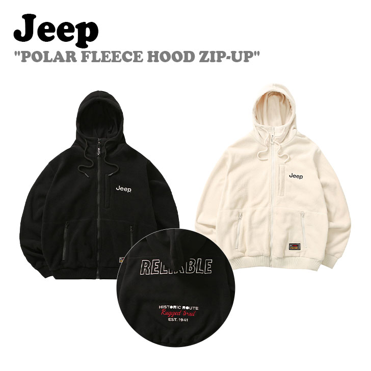 ジープ アウター Jeep 男の子 女の子 POLAR FLEECE HOOD ZIP-UP ポーラー フリース フード ジップアップ BLACK ブラック IVORY アイボリー KM4TZU199BK/IV ウェア 1941年にアメリカ...