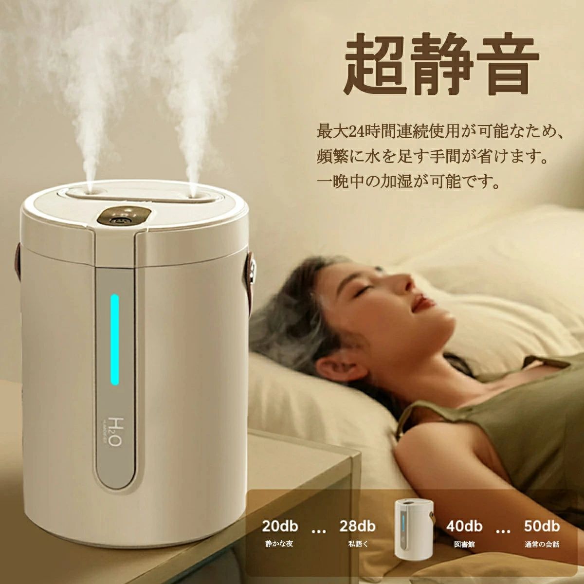注意事項：モニターの発色により、実物と異なる場合がございます。商品説明 商品特徴 メーカー(ブランド)：JOTIMEI 商品名：卓上加湿器 仕様：14cm*13.8cm*20cm 色：ホワイト タイプ：卓上加湿器 型番：H30JSQ 重量：...