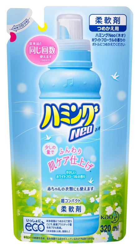 ハミングNeo 柔軟剤 ホワイトフローラルの香り つめかえ 320ml<b>商品サイズ (幅X奥行X高さ) :</b> 120×60×215<b>質量 :</b> 331