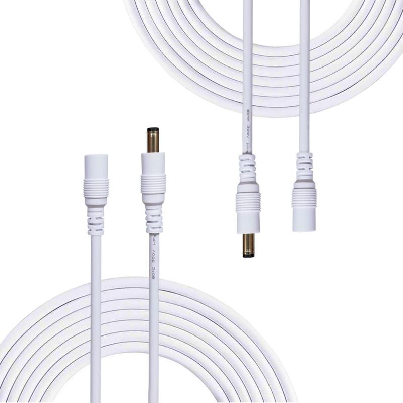 DC延長ケーブル DC/AC電源延長ケーブル 2.1mm x 5.5mm電源アダプタLED带电源线ACケーブル DCアダプタ延長ケーブル ACジャック DCプラグ DCオス - メスコネクタ ケーブル 用LED、Web摄像头、网络コネクタ ...