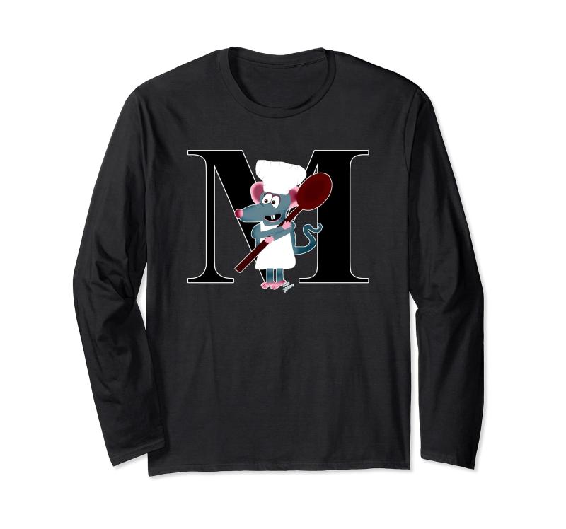 Mouse Outfit Zoo - Letter M - Kids Alphabet Mouse 長袖Tシャツ子供の誕生日に最適なギフト - 教育者や教師、子供に関わる人へのギフト、アルファベットを学んでいる子供や、サルのAからシマウマの...