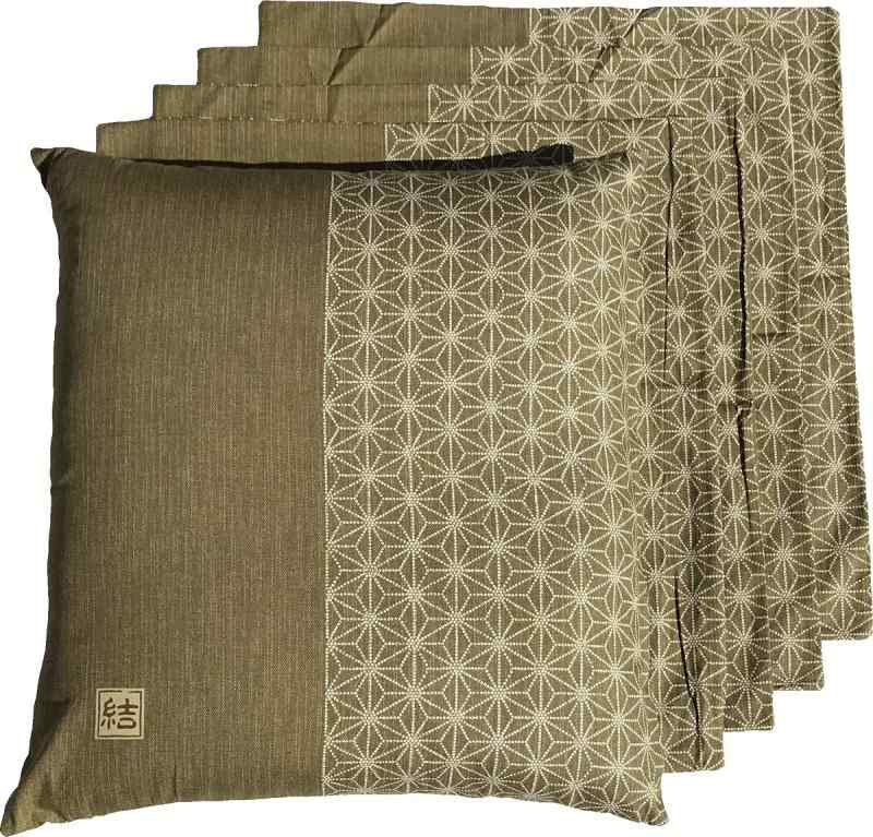 座布団カバー 55 59 5枚セット 結A グリーン 日本製 55x59 セットサイズ約55X59cm生地組成綿100%原産国日本