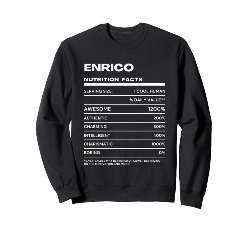 Enrico 栄養成分表示:名前おかしい トレーナー