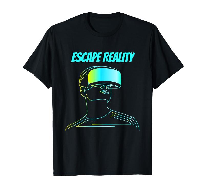 Virtual Reality VR Headset Gaming Tech Geek Escape Reality Tシャツ
