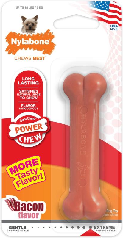 Nylabone Durachew ベーコン ブリスターカード プチ強力な噛む人のために設計されています。Nylabone