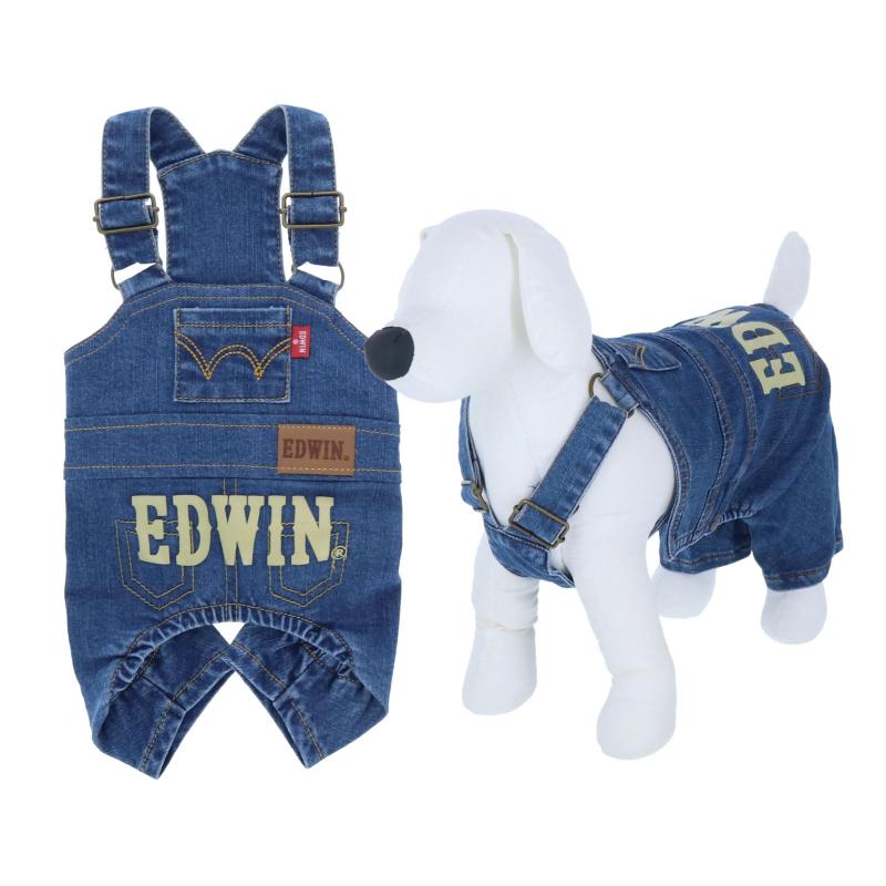 EDWIN エドウィン オーバーオール | 犬ドッグウェア デニム ロンパース つなぎ 犬 服 おしゃれ 犬 服 小型犬愛犬のおしゃれをもっと楽しみたいあの人気デニムブランドEDWINから、おしゃれで可愛らしいデニムオーバーオールが登場しま...