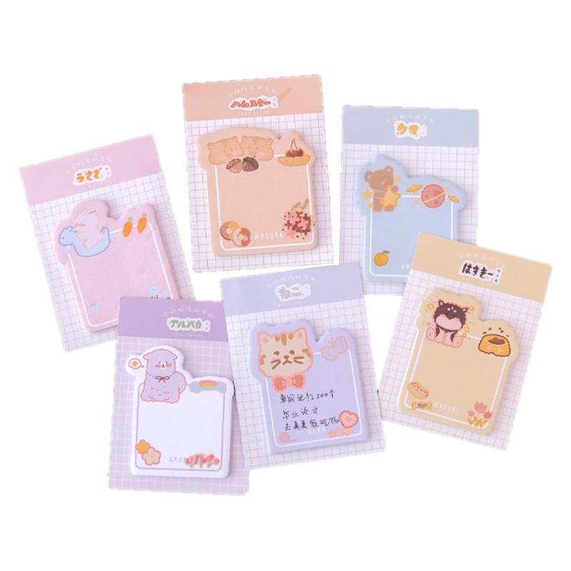 かわいい 動物柄 の 付箋 6個セット 可愛い ねこ いぬ うさぎ アルパカ ハムスター 子グマ 筆記用具 文房具 女の子 新学期 入学祝い ギフト プレゼントさまざまな デザイン が かわいい ふせん です。きれいなカラーで可愛らしくて楽...