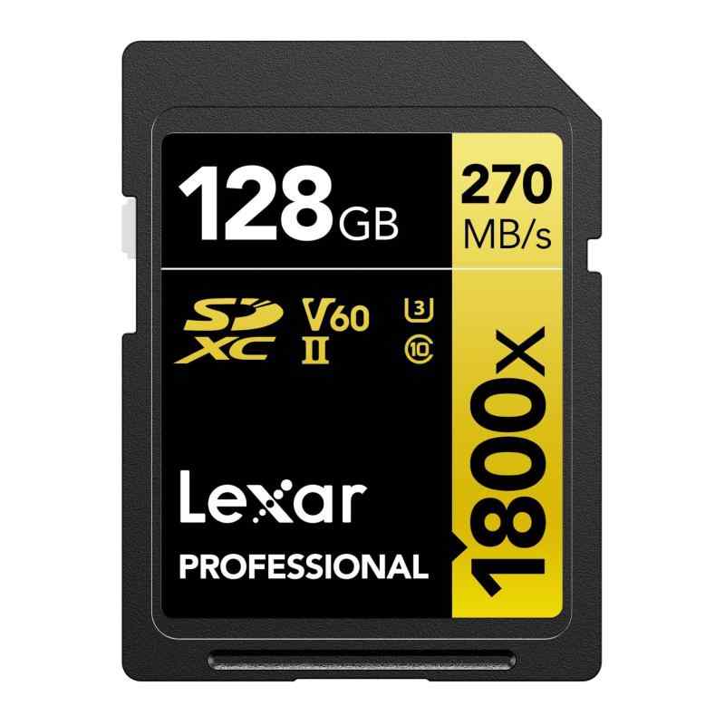 Professional SDXCカード 128GB GOLDシリーズ 1800x UHS-II Class10 U3 V60 最大読み出し270MB/s 最大書き込み180MB/s 国内サポート可 LSD1800128G-BNNNG デジ...