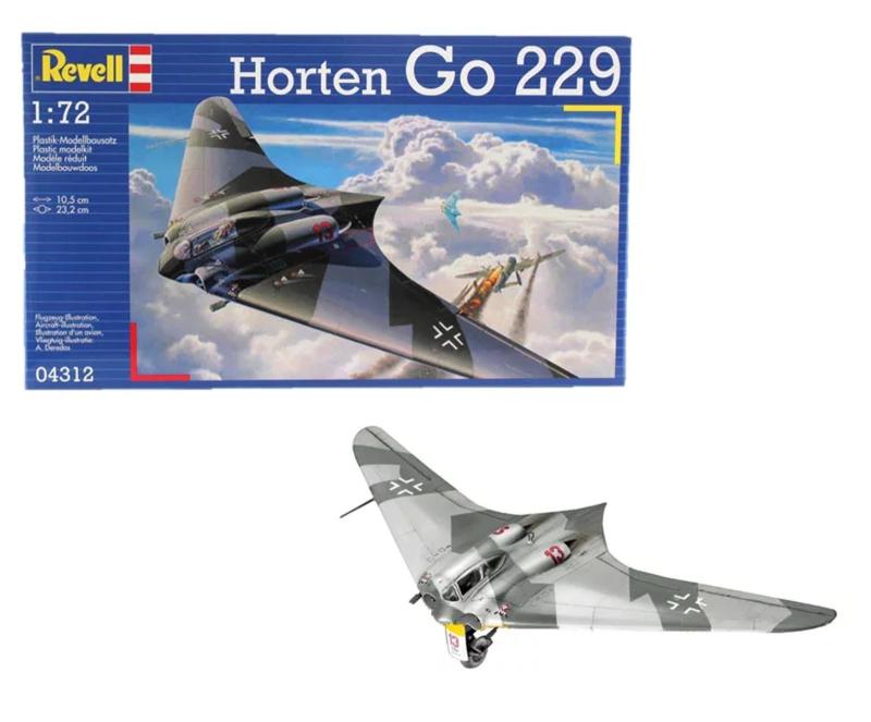 ドイツレベル 1/72 ホルテンGo-229 04312 プラモデル組み立て、塗装が必要なプラモデル。別途、工具、塗料等が必要。