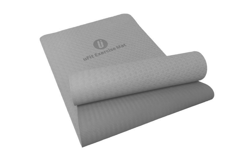 日本国内uFit Exercise Mat ヨガマット TPE 8mm 2サイズ 183cm*61cm 200cm*90cm 厚め 幅広 大きめ 痛くない 滑らない 両面滑り止め クッション性 防音 防水 耐久性 収束バンド付き ストレッチ...