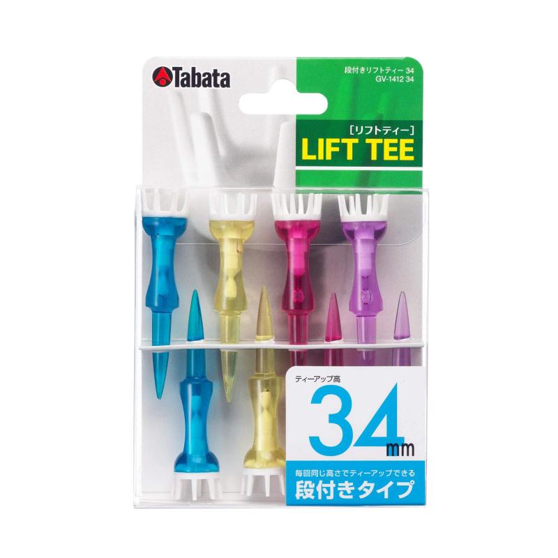 Tabata(タバタ) ゴルフ ティー 段 プラスチックティー 段付リフトティー GV1412振り抜きの良さとティーアップの安定性を兼ね備えた段付きティーボールを点で支えるリフトアップ&amp;やわらかヘッドがポイントインパクト時の抵抗が少...