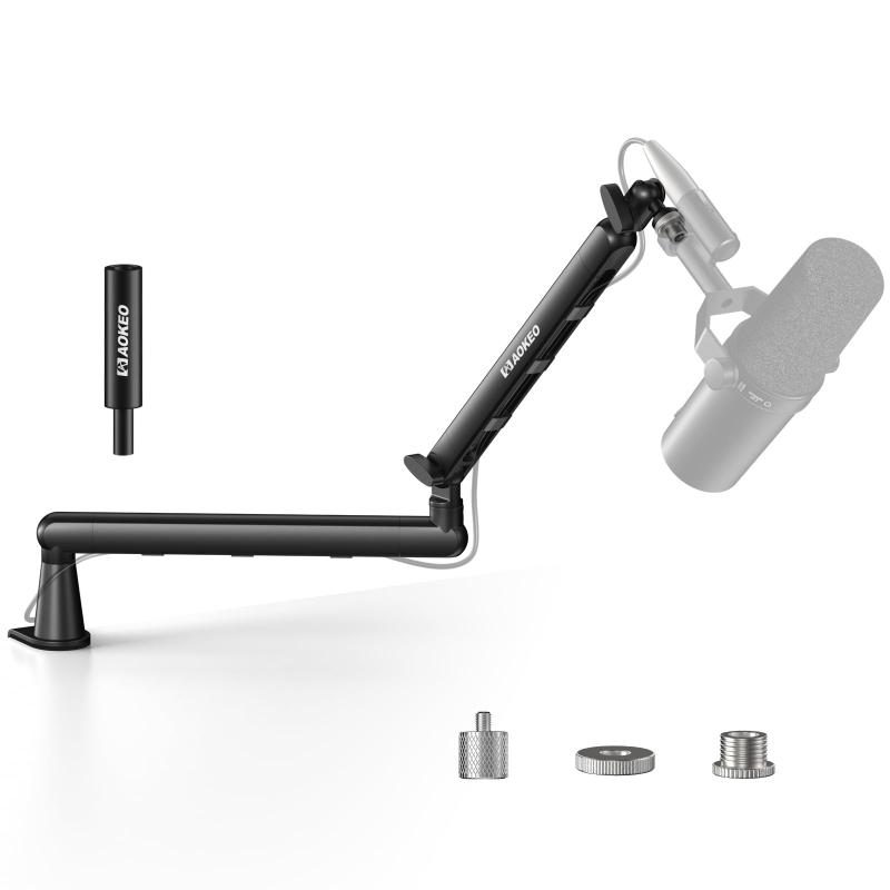 マイクアーム、Aokeo デスク薄型調整可能マイクアームフレーム、Blue Yeti、Snowball iCE、HyperX QuadCast、SoloCast、 Waveなどに適用