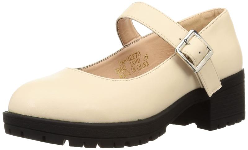 AAA+Feminine(サンエープラスフェミニン) レディース 3582メリージェーン パンプス オックスフォード 厚底 5cmヒール マニッシュ ストラッププラットフォームの高さ:2cm