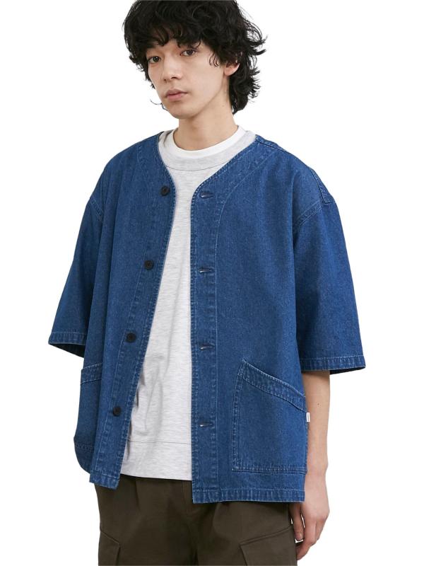 [コーエン] C.DENIMS デニムノーカラーシャツ 75156030137[原産国]: 中国製SIZE:M 着丈:70cm 肩幅:55.5cm 身幅:61cm そで丈:31cm/SIZE:L 着丈:72cm 肩幅:57cm 身幅:63c...