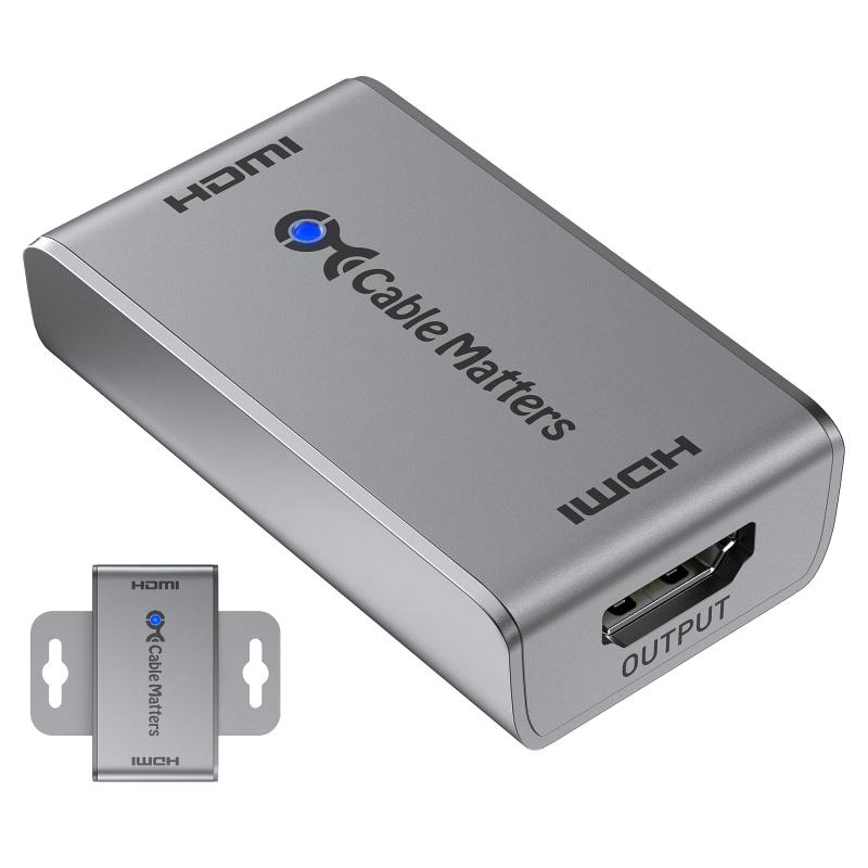 アクティブHDMI 2.1 リピーター （メス-メス）、壁掛け対応、8K@60Hz・4K@240Hz、 HDMI信号増幅器/信号ブースター、PS5 Xbox Series X|S Apple TV 対応HDMI ケーブル 延長に最適なアクテ...