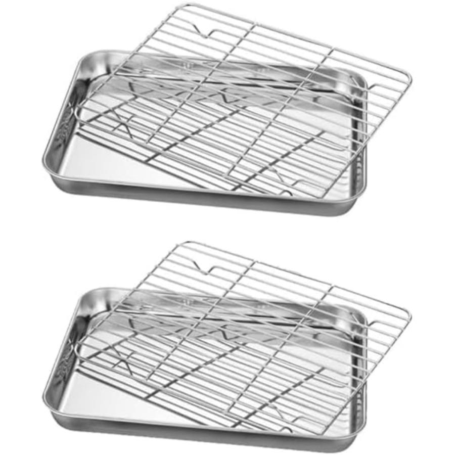 【ステンレスバット セット】?本体304ステンレス製なので、耐蝕性・耐久性に優れ、衛生的で錆びにくく丈夫、食器洗い乾燥機対応、オーブン対応。【脚付】?細かいメッシュ/脚付、排水しやすい！網目が大きいから、洗いやすく、水切れも良く乾きやすいの...