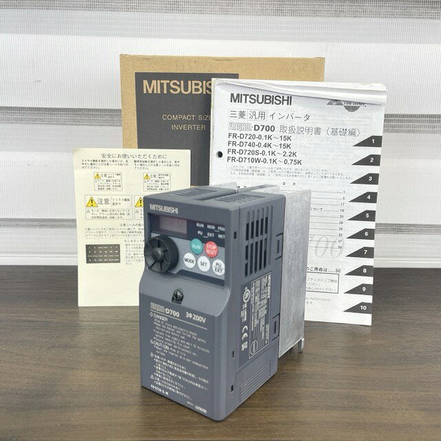 未使用 MITSUBISHI 三菱 汎用 インバータ FREQROL FR-D720-0.4K AC200-240V 50/60Hz コンパクトインバータ/516023 商品詳細 型番: FR-D720-0.4K 付属品: 取扱説明書 商品...