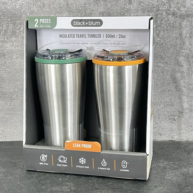 新品 ステンレス製 携帯用魔法瓶 トラベルタンブラー 2本セット 0.6L black+blum/514339 商品詳細 商品は写真にあるもので全てです。 必ず写真で確認お願い致します。他にもたくさん出品しています。 状態 状態ランク SS...