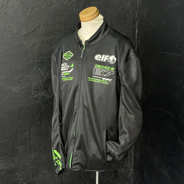ライディングジャケット 【中古】elf EJ-S121 バイクウェア 4Lサイズ ブラックxグリーン Aeolia メッシュジャケット / 518191 商品詳細 型番: EJ-S121身幅/肩幅/袖丈/着丈　64/60/70/75 ※素人...