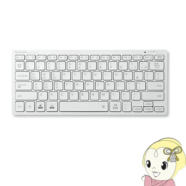 ■　ELECOM　■◆　主な特長　◆持ち運びに便利な最薄部6.5mm・重さ264gの薄型・軽量設計！ペアリングした最大3台までのデバイスを瞬時に切り替えられるBluetoothパンタグラフミニキーボード。◆　主な仕様　◆対応機種Blueto...