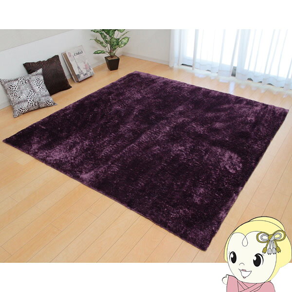 ■　イケヒコ　■お部屋に合わせやすい高級感あふれるオーバーロック仕様のラグです。◆　主な特長　◆◆　主な仕様　◆組成表地=ポリエステル100％【シャギー調】裏地=ポリエステル100％【不織布】※滑りにくい加工 中材=ウレタンフォーム5mm原...