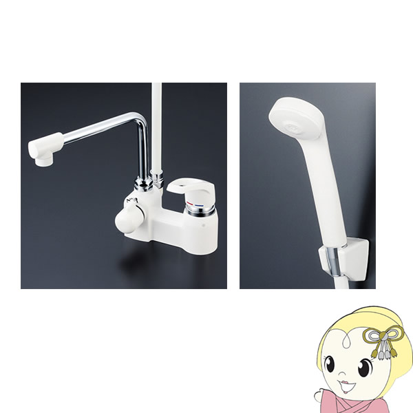■　KVK　■◆　主な特長　◆■取付ピッチ100mm■本体白／シャワーヘッド白／シャワーホース白1.45m白ハンガー■190mmパイプ付■寒冷地仕様■逆止弁なし