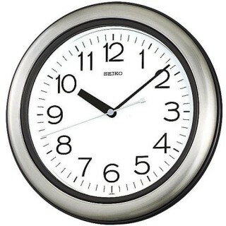 ■　SEIKO　■セイコー 掛時計 KS463S◆　主な特長　◆●強化防湿・防塵型●ステップセコンド◆　主な仕様　◆枠材金属枠 ステンレス・ヘアライン仕上げ前面：ガラスサイズ・重さ直径281x47mm・830g電池単3（マンガン）×1(電池...