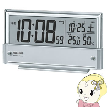 ■　SEIKO　■◆　主な特長　◆電波修正機能（40kHz/60kHz自動選局・受信OFF機能つき）アラームオートストップ機能（約5分間）高コントラスト液晶スヌーズつきライトつき2099年までのフルオートカレンダー機能温湿度表示12時間制／...