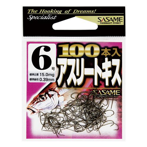 ささめ針 アスリート ● ●釣り方、フィールド:投げ釣り ●代表対象魚:キス（鱚）|主にキス釣り用の針です。 TKM-05-01-04 BC-010020 アスリート