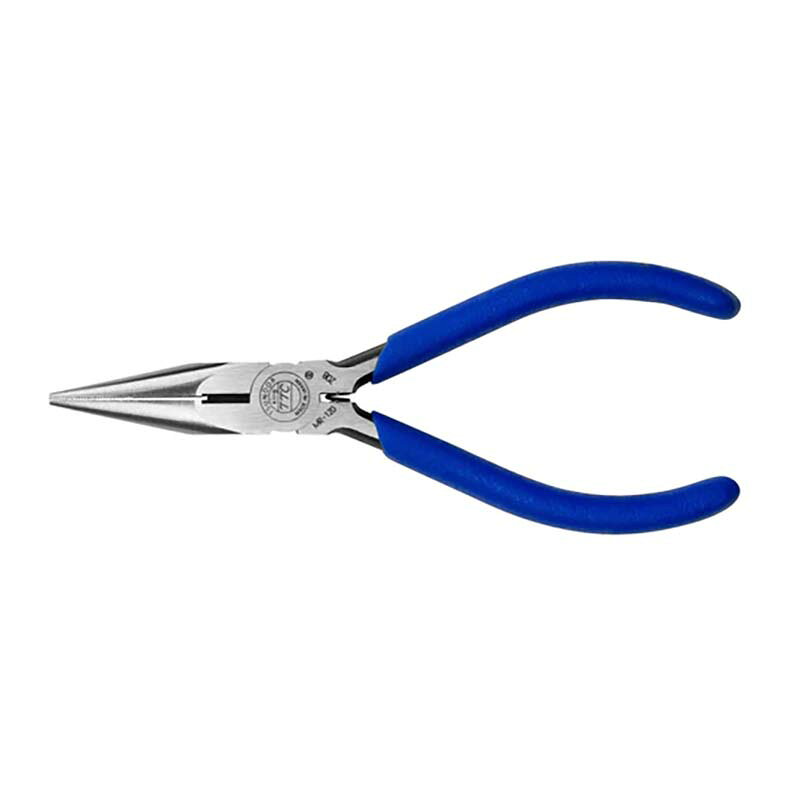 先端で細かい加工や線材の切断に。 品　番：MR-120 サイズ：全長：132mm　頭部幅：14mm　頭部厚：8mm　柄幅：52mm　先端長：37mm　刃長：8mm 重　量：70g 呼び寸：120mm 材　質：機械構造用炭素鋼 用　途：軟銅線...