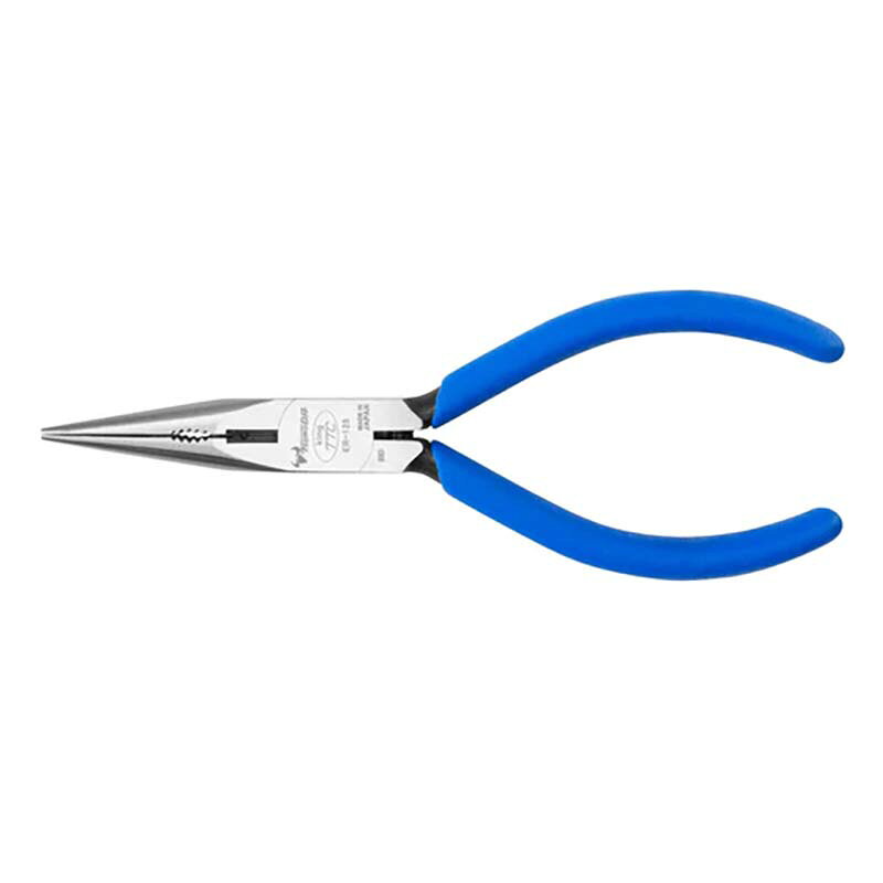 細長く仕上げているので、電子機器のメンテナンスに便利です。 品　番：ER-125 サイズ：全長：140mm　頭部幅：13mm　頭部厚：8mm　柄幅：51mm　先端長：43mm　刃長：8mm 重　量：70g 呼び寸：125mm 材　質：機械構...