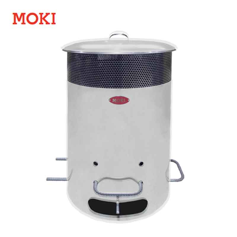 800℃高温燃焼！熱分解で無煙・無臭！ 燃え残りゼロの驚くべき白い灰！ 煙公害対策と火災予防に。 品　番：MP200 サイズ：直径59×高さ95cm　容量：200l 材　質：本体・蓋：ステンレス　U字ロストル：鉄 火床面積：0.25平方メー...