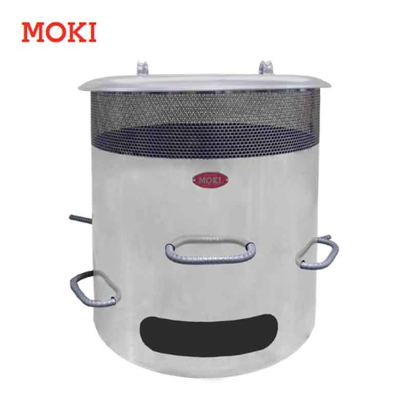 800℃高温燃焼！熱分解で無煙・無臭！ 燃え残りゼロの驚くべき白い灰！ 煙公害対策と火災予防に。 品　番：MP350 サイズ：直径789×高さ85cm　容量：350l 材　質：本体・蓋：ステンレス　U字ロストル：鉄 火床面積：0.44平方メ...