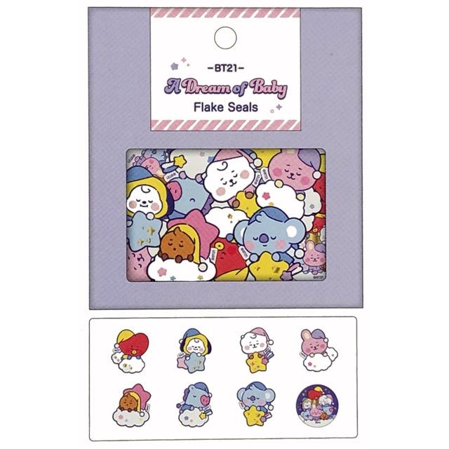 ファンシー文具NO,1メーカーカミオジャパンよりBT21グッズがシリーズ展開♪ こちらは人気韓国アイドルグループ、BTSのシールフレークです♪ LINE FRIENDSとのコラボレーションにより誕生したキャラクターブランド【BT21 （ビー...