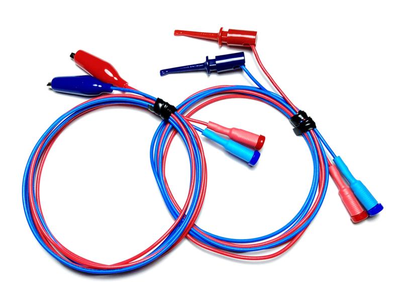 NUBTECH ワニ口クリップ フッククリップ VM02A及び汎用テスターリード用変換ケーブル 2色セット L80cm ACC0003-Lワニ口クリップとテストピン変換ケーブル, 赤色/青色それぞれ1本ずつフッククリップとテストピン変換ケー...