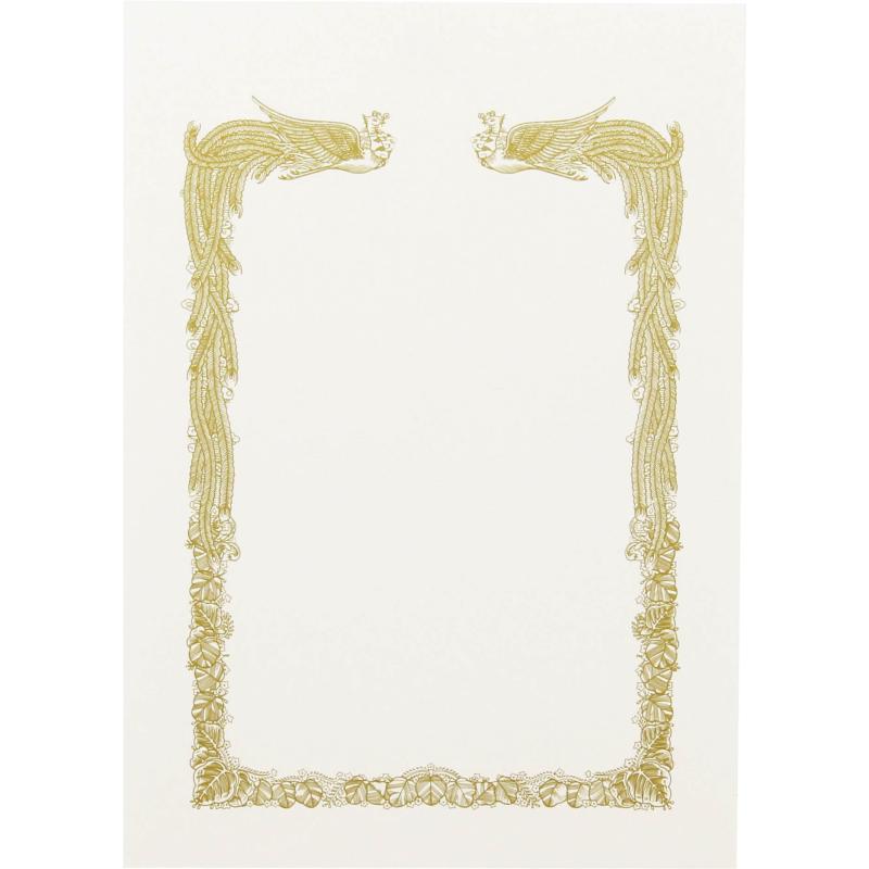 キングコーポレーション 賞状用紙 B5 ワイド 縦枠 雲なし 100枚 No.22 250504【サイズ】B5ワイド（縦枠）【特徴】金粉付き印刷仕様のため、プリンター等での印刷には不向きです。【入数】100枚【仕様】横書き用（縦向きに飾る）...