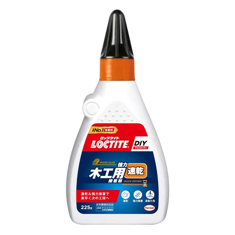 LOCTITE(ロックタイト) 強力木工用接着剤 速乾 225g - 高い接着力の速乾性木工用接着剤速乾：乾燥時間が短いため作業性が向上し、制作時間短縮にも繋がります。強力：接着強度が高いため、耐久性が求められる家具の組み立てなどにお使いい...