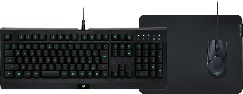 3点セット スペシャルパッケージ Level Up Bundle マウス + キーボード + マウスパッドセット 小型 軽量61g 8500DPI 6ボタン メンブレン 静音 バックライトキー Chroma 防滴設計 JP 日本語配列 [並...