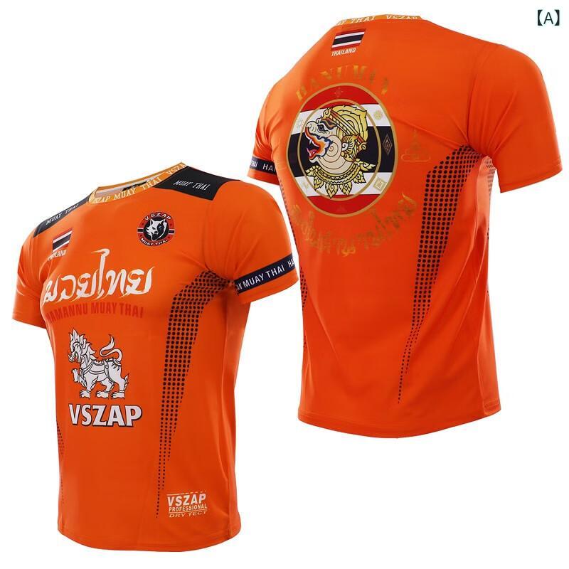 Tシャツ 半袖 スポーツ ボクシング ムエタイ 男性 夏 速乾 ファイト フィットネス 格闘技 ストレッチ トレーニング アスリート ユニフォーム ポリエステル