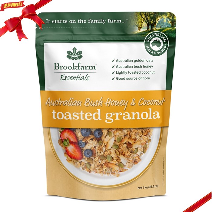 BROOKFARM ブッシュハニー＆ココナッツグラノーラ 1kg オーツ麦 朝食 シリアル 健康食品 ナッツ入り HONEY COCONUT GRANOLA 1KG ・ブッシュハニーとココナッツフレーバーのグラノーラ ・容量：1kg ・オー...