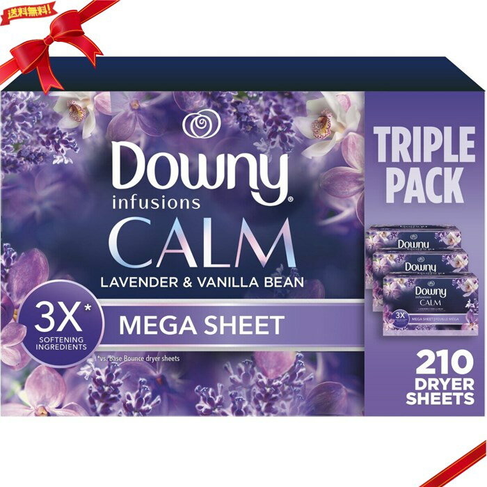 ダウニーカーム 乾燥機用ドライシート 210枚 静電気対策 衣類柔らか 洗濯時便利 DOWNY CALM Dryer Sheet 210 Sheets ・乾燥機用ドライシート ・210枚入り ・しわを防ぐ ・ダウニーカームの香り ・1シート...