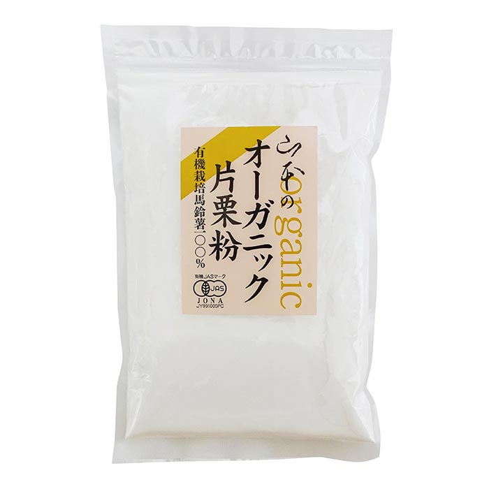 ラトビア産有機馬鈴薯でん粉100％使用のかたくり粉あんかけやスープなどのとろみづけに、から揚げの衣に、いろいろな料理にお使いいただけます。 原材料：有機馬ばれいしょでん粉〔有機ばれいしょ(ラトビア)〕 製造日からの開封前賞味期間：1年 【栄...
