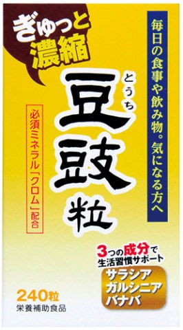 豆鼓粒　240粒○リニューアル等により、パッケージ画像は予告なく変更されることがあります。お届けの商品と異なる場合がございますのでご了承ください。○毎日の食事と飲み物のカロリーが気になり始めた方へ大豆から生まれた「豆鼓」の濃縮エキスを粒タイ...